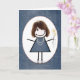 Friend's Birthday Stick Figure Girl Card | Zazzle