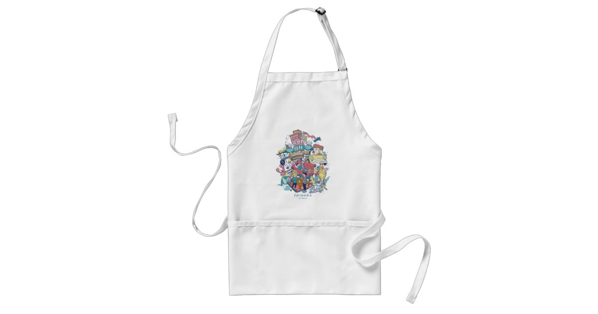FRIENDS™ | Cartoon Collage Adult Apron | Zazzle