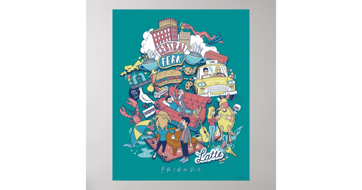 FRIENDS™ | Cartoon Collage Poster | Zazzle