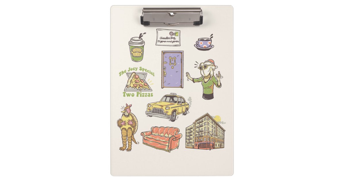 FRIENDS™ | Cartoon Icons Graphic Clipboard | Zazzle