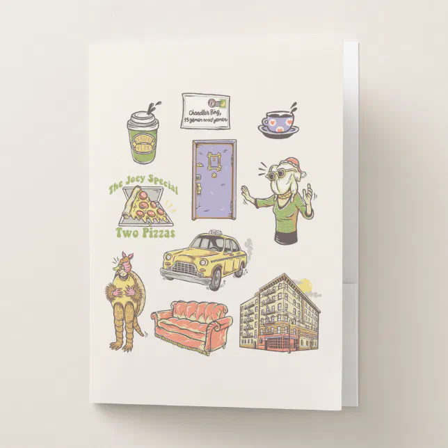 FRIENDS™ | Cartoon Icons Graphic Pocket Folder | Zazzle