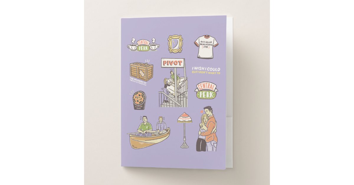 FRIENDS™ | Cartoon Icons Pocket Folder | Zazzle