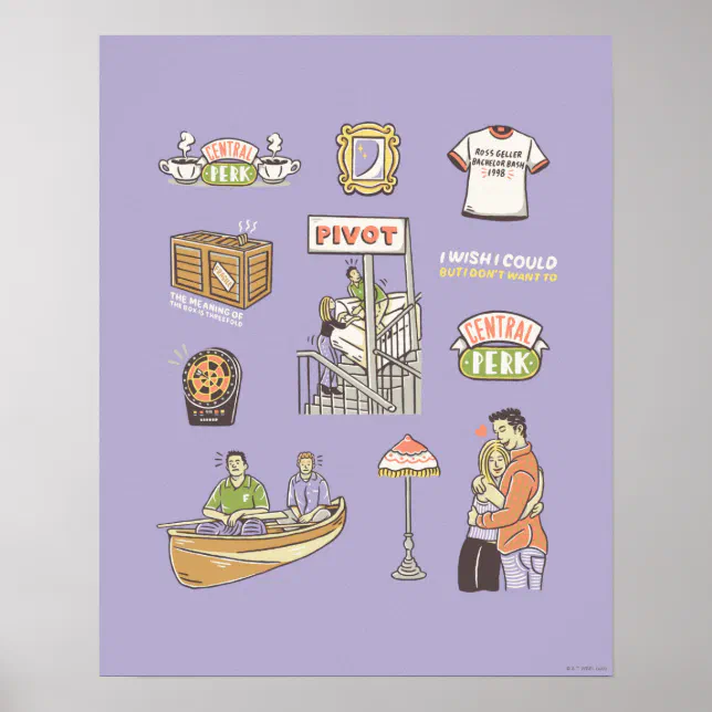 FRIENDS™ | Cartoon Icons Poster | Zazzle