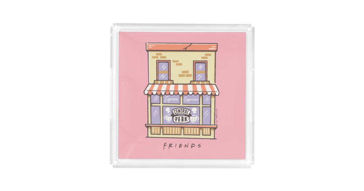 FRIENDS™ | Central Perk Cartoon Coffee Shop Acrylic Tray | Zazzle