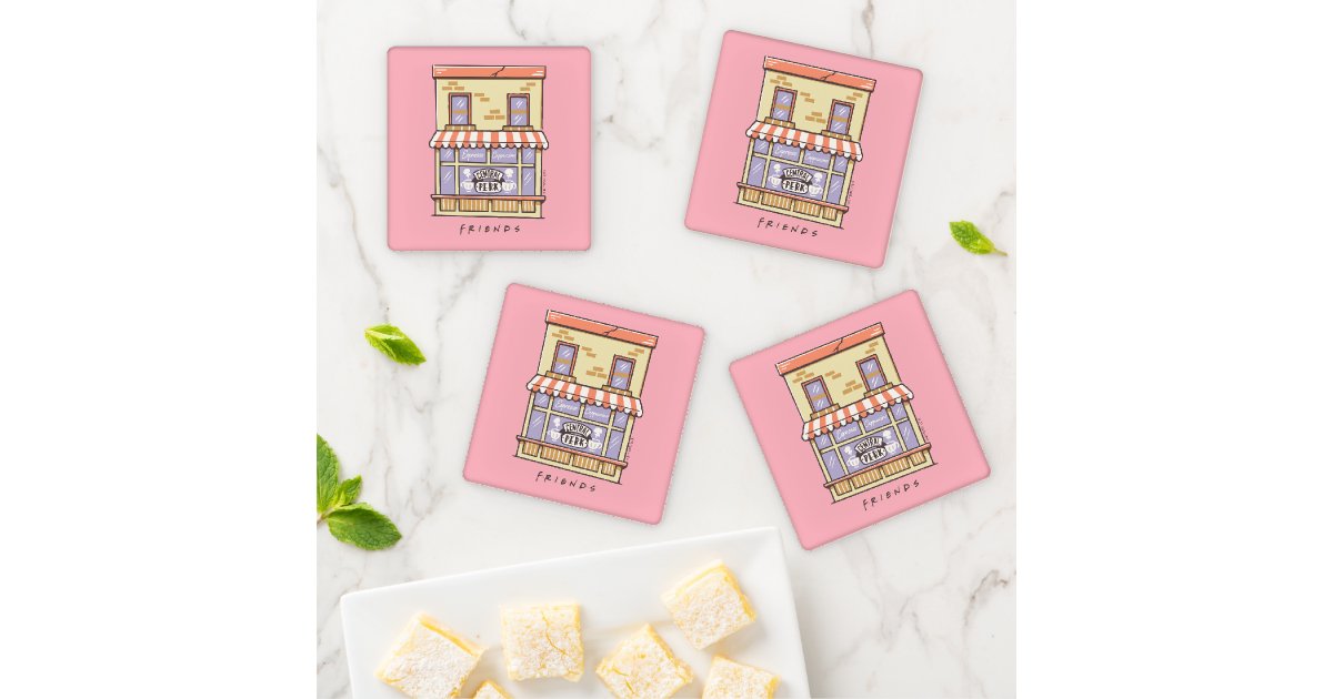 FRIENDS™ | Central Perk Cartoon Coffee Shop Coaster Set | Zazzle
