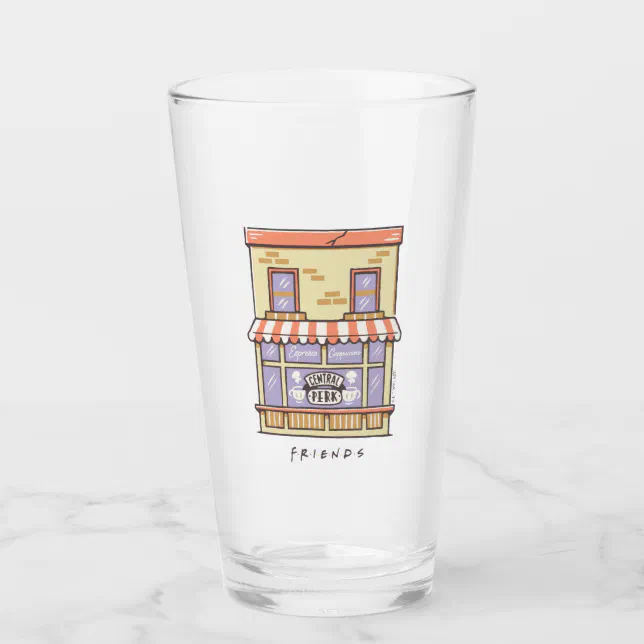 FRIENDS™ | Central Perk Cartoon Coffee Shop Glass | Zazzle