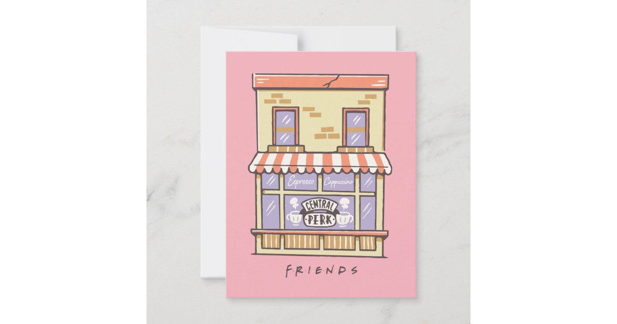 FRIENDS™ | Central Perk Cartoon Coffee Shop Note Card | Zazzle