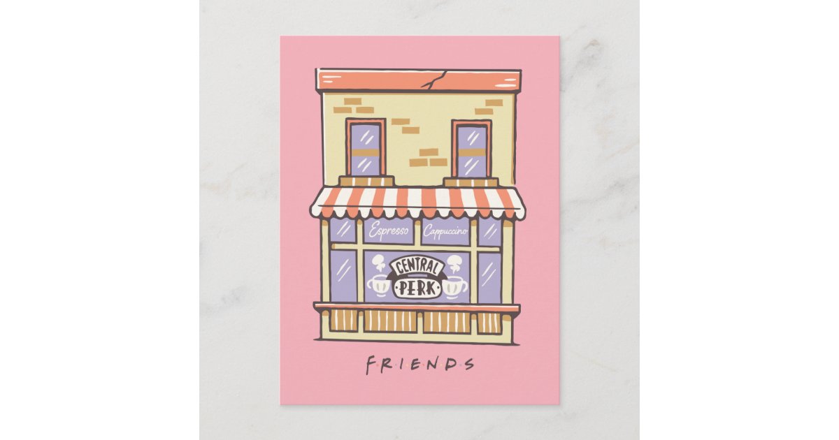 FRIENDS™ | Central Perk Cartoon Coffee Shop Postcard | Zazzle