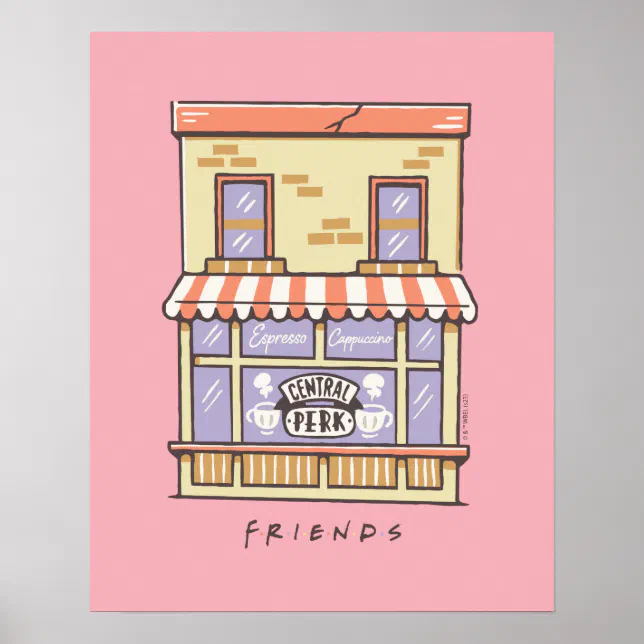 FRIENDS™ | Central Perk Cartoon Coffee Shop Poster | Zazzle