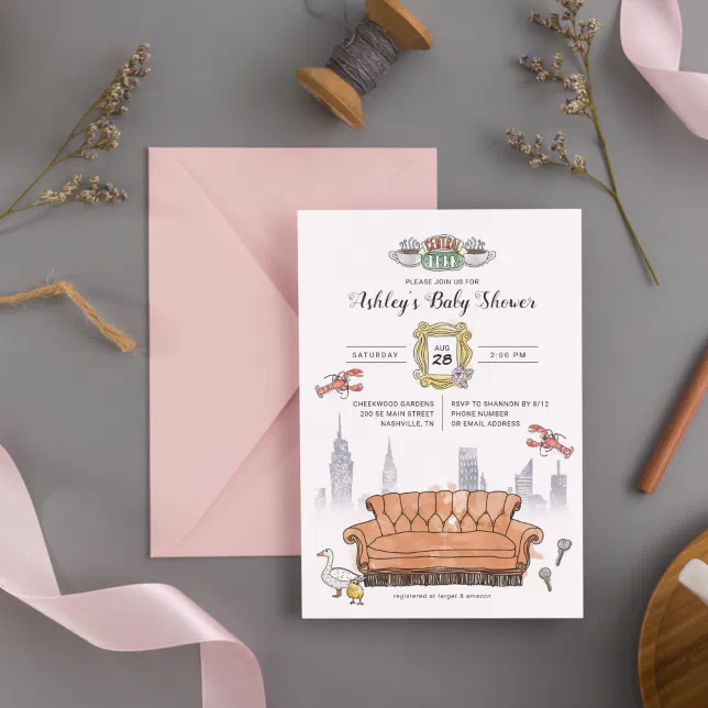 FRIENDS™ | Central Perk Watercolor Baby Shower Invitation | Zazzle