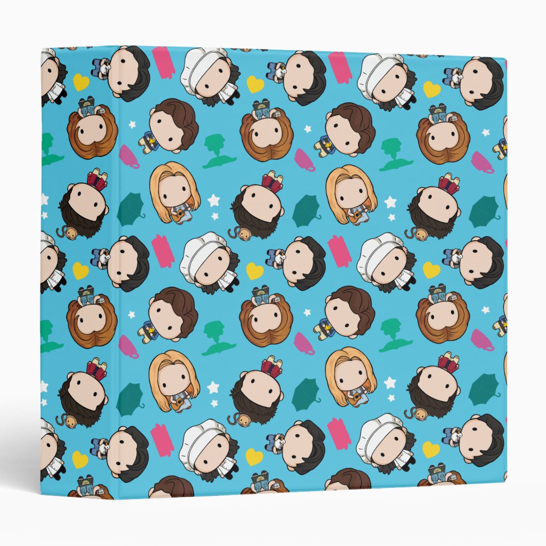 FRIENDS™ | Character Chibi Pattern 3 Ring Binder | Zazzle