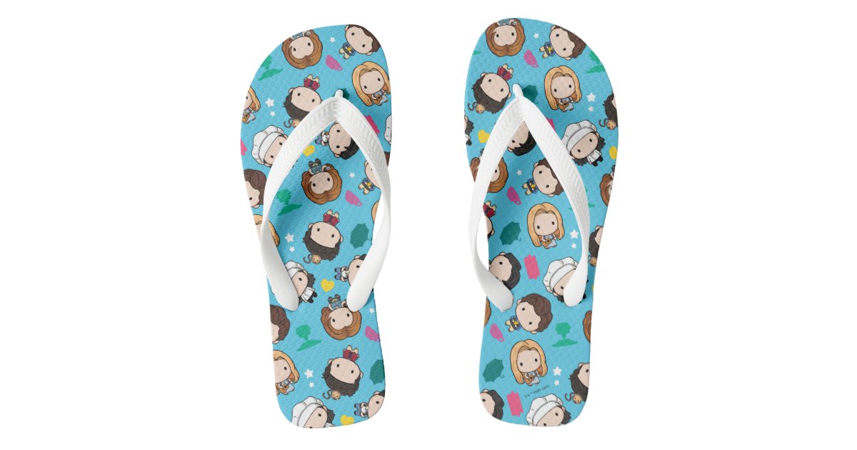 FRIENDS™ | Character Chibi Pattern Flip Flops | Zazzle
