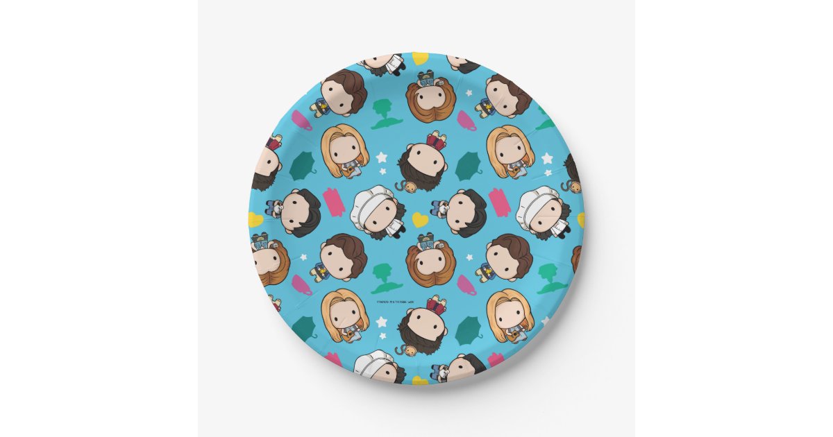 FRIENDS™ | Character Chibi Pattern Paper Plates | Zazzle