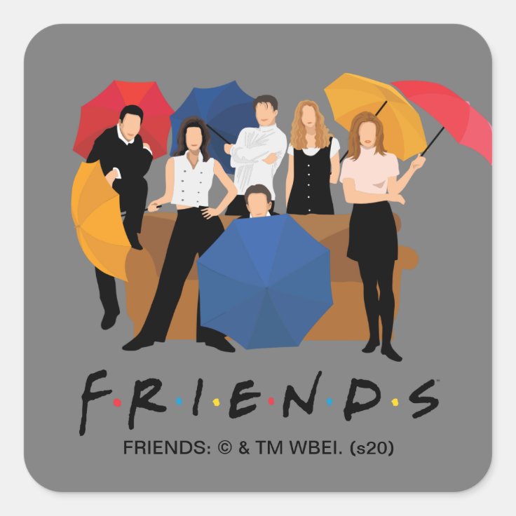 FRIENDS™ Character Silhouette Square Sticker | Zazzle