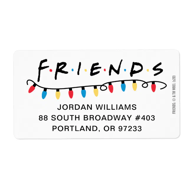 FRIENDS™ | Christmas Lights Logo Label | Zazzle