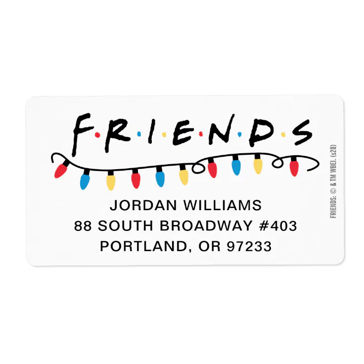 FRIENDS™ | Christmas Lights Logo Label | Zazzle