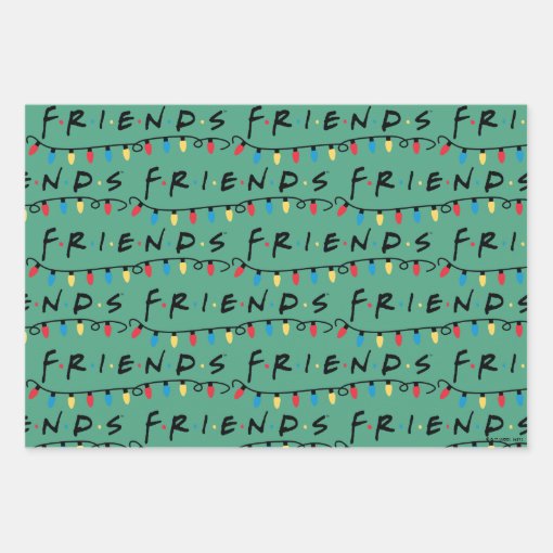 FRIENDS™ | Christmas Lights Logo Wrapping Paper Sheets | Zazzle