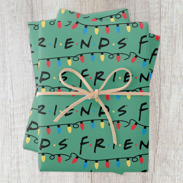 FRIENDS™ | Christmas Lights Logo Wrapping Paper Sheets | Zazzle