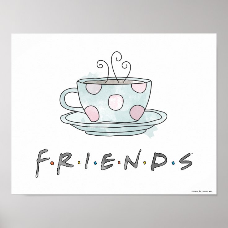 FRIENDS™ | Coffee Mug Watercolor Poster | Zazzle