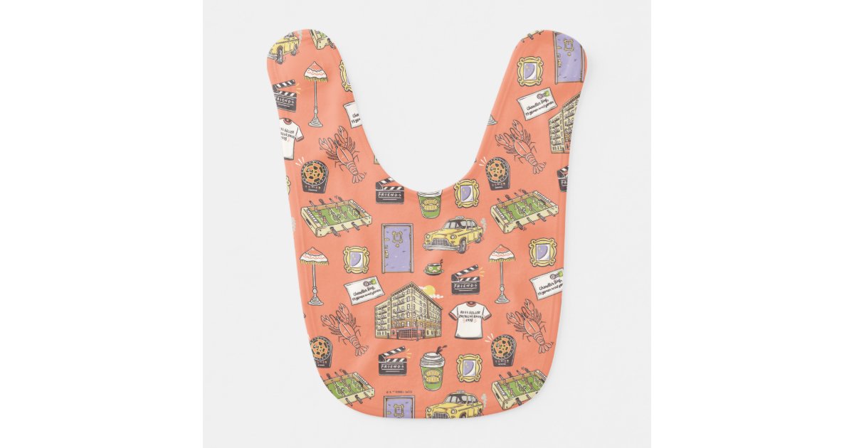 FRIENDS™ Colorful Icons Pattern Baby Bib | Zazzle