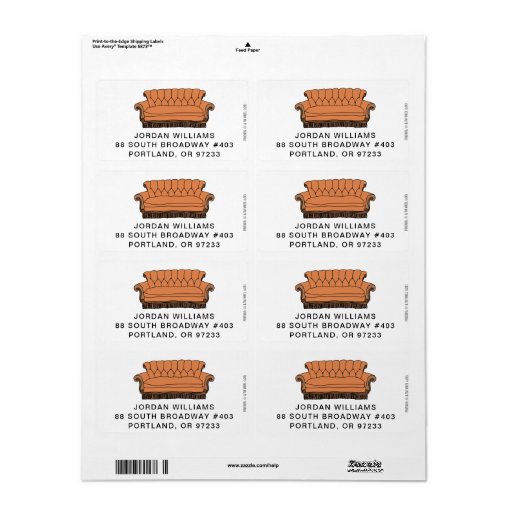 FRIENDS™ Couch Label | Zazzle