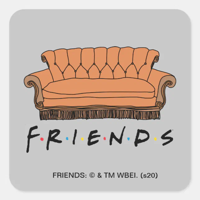 FRIENDS™ Couch Square Sticker | Zazzle