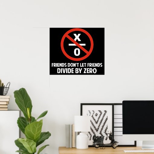 Friends Don't Divide by Zero Poster | Zazzle