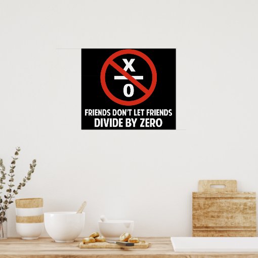 Friends Don't Divide by Zero Poster | Zazzle