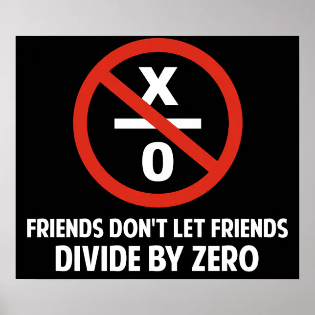 Friends Don't Divide by Zero Poster | Zazzle