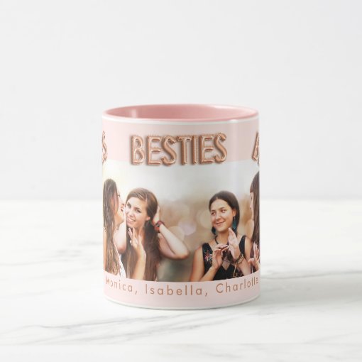 Friends forever blush pink besties BFF photo Mug | Zazzle