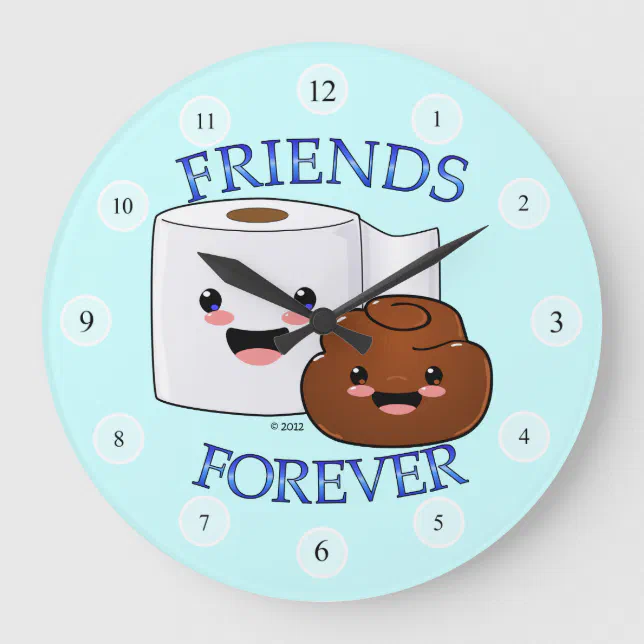 Friends Forever Happy Poo and TP Clock | Zazzle
