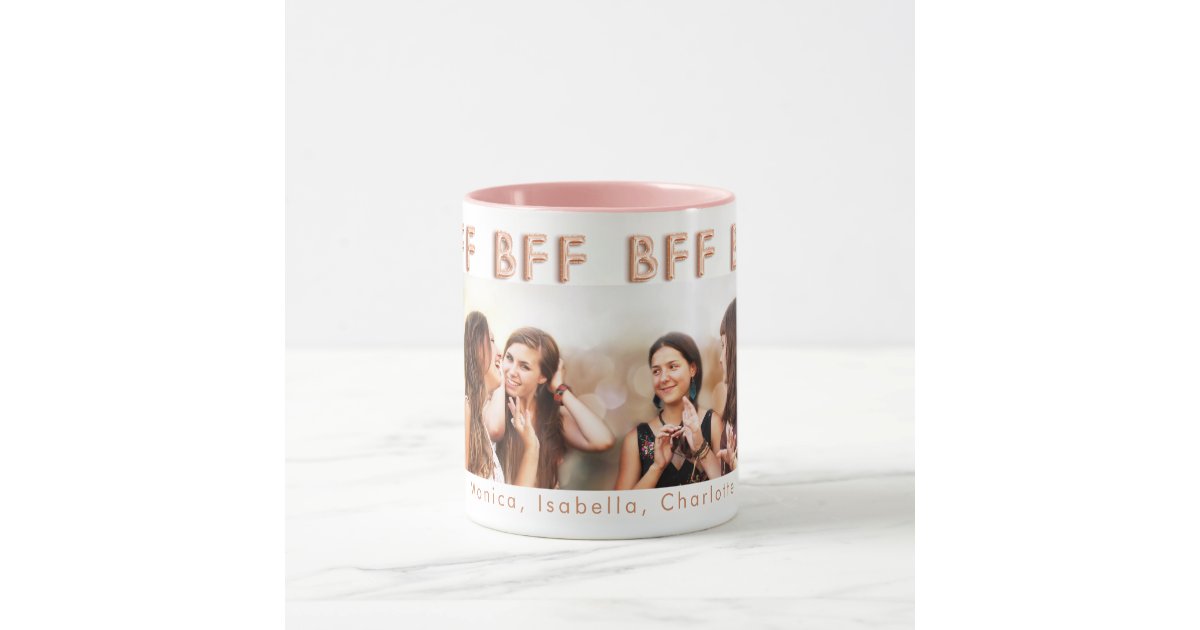 Friends forever rose gold BFF photo Mug | Zazzle