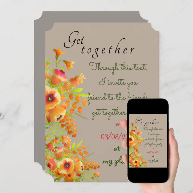 Friends get together invitation | Zazzle