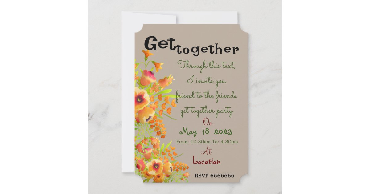 Friends get together invitation | Zazzle