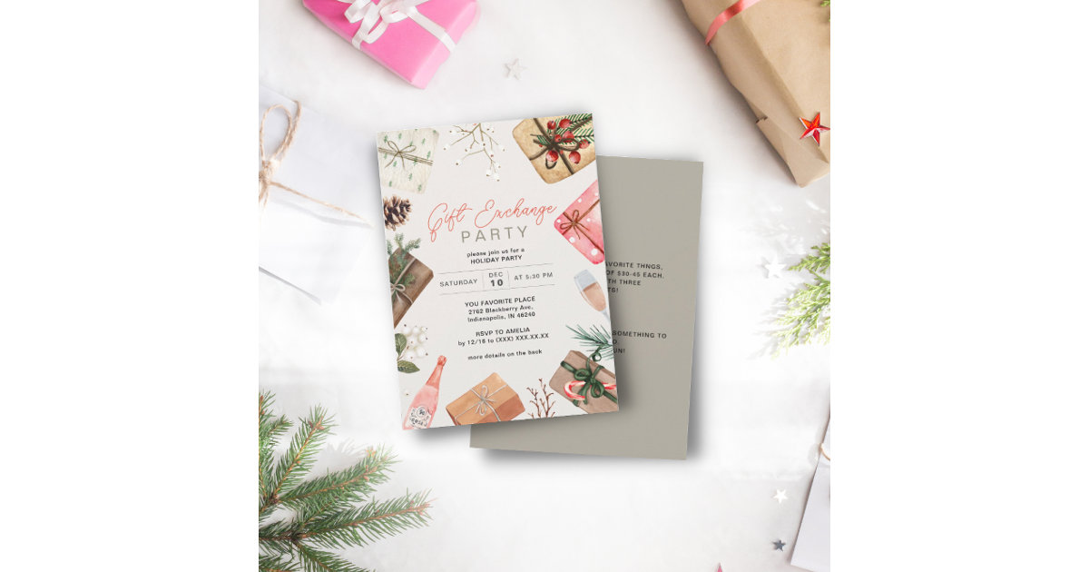 FriendS Gift Exchange Holiday Party Invitation | Zazzle