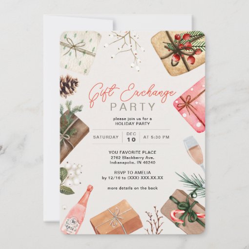 FriendS Gift Exchange Holiday Party Invitation | Zazzle