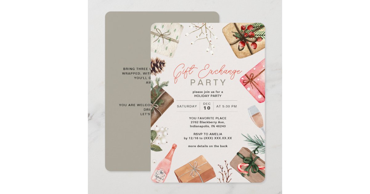 FriendS Gift Exchange Holiday Party Invitation | Zazzle