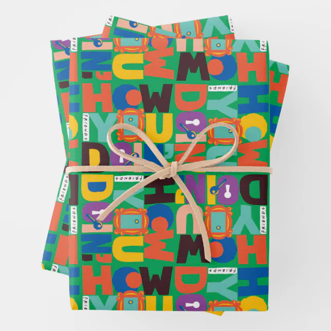 FRIENDS™ | How You Doin' Vibrant Pattern Wrapping Paper Sheets | Zazzle