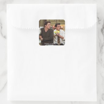 FRIENDS™ | Joey & Chandler Scared Square Sticker | Zazzle