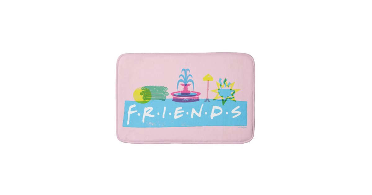 FRIENDS™ | Logo with Icons Bath Mat | Zazzle