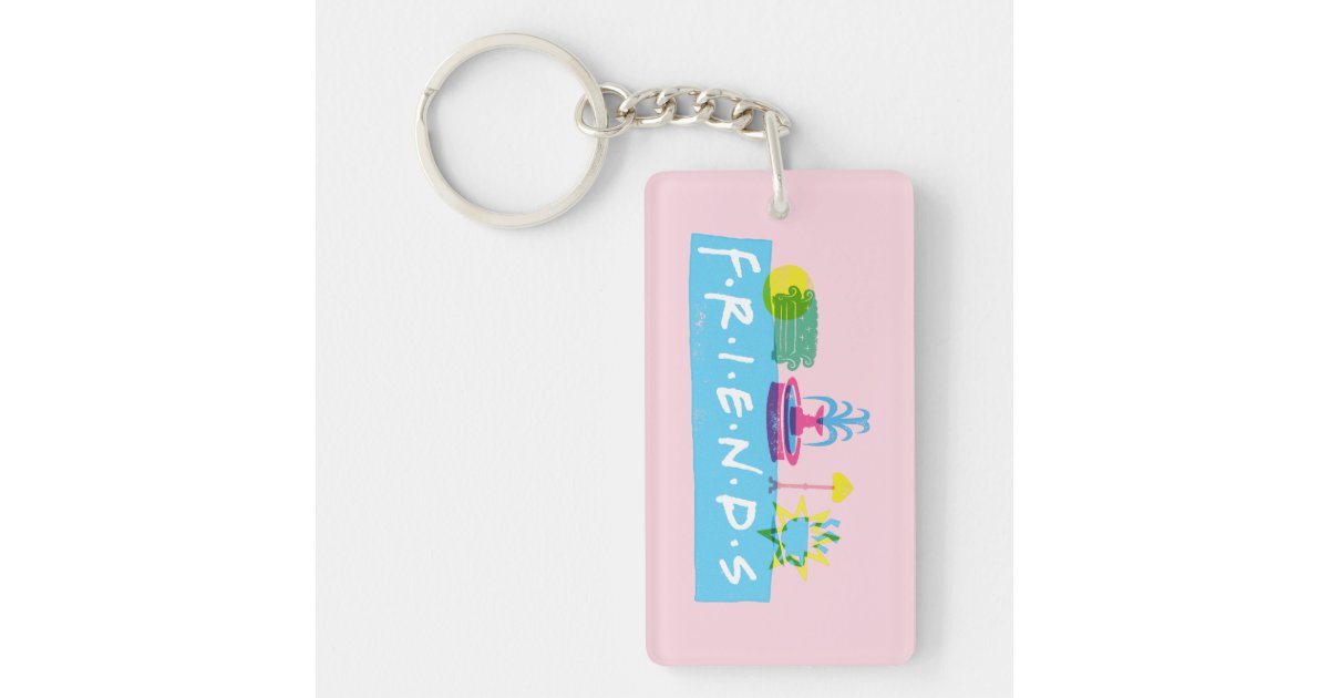 FRIENDS™ | Logo with Icons Keychain | Zazzle