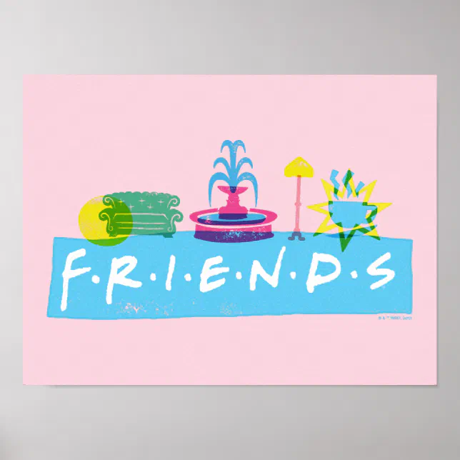 FRIENDS™ | Logo with Icons Poster | Zazzle