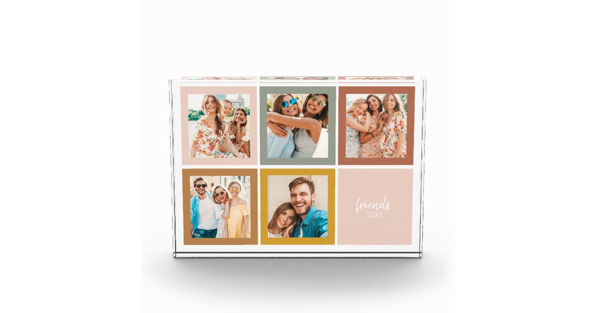 Friends Modern Minimal Photo Block | Zazzle