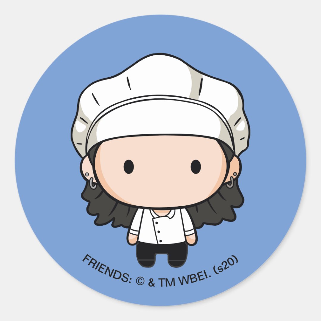 FRIENDS™ | Monica Chibi Classic Round Sticker | Zazzle