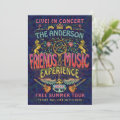 Friends Music Band Retro 70s Concert Ticket Theme Invitation | Zazzle