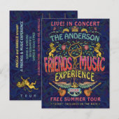 Friends Music Band Retro 70s Concert Ticket Theme Postcard | Zazzle