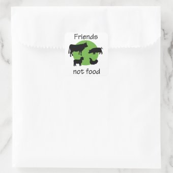 Friends, Not Food Square Sticker | Zazzle