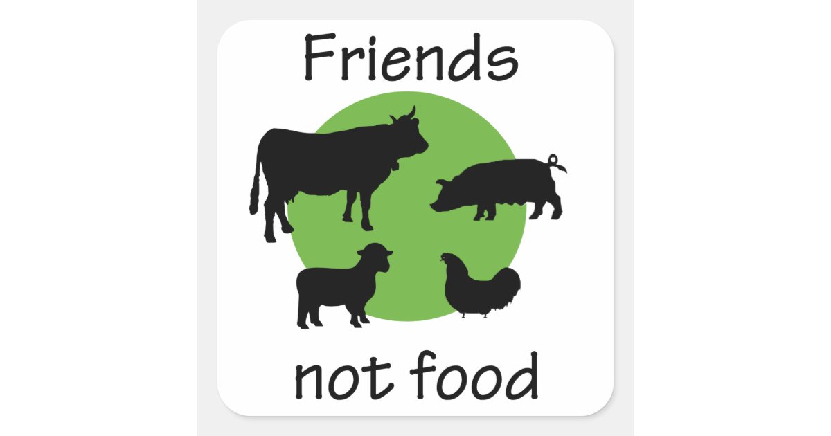 Friends, Not Food Square Sticker | Zazzle