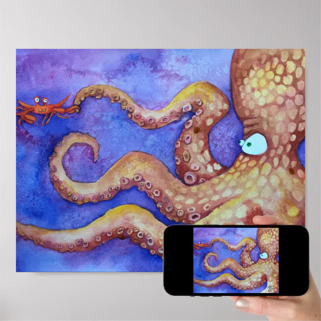 "Friends" Octopus & Crab, Fish with Attitude Poster | Zazzle