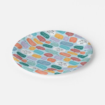 FRIENDS™ Quote Pattern Paper Plates | Zazzle